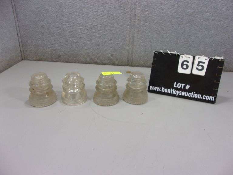 HEMINGRAY CLEAR GLASS INSULATORS (4X MONEY) - Bentley & Associates, LLC