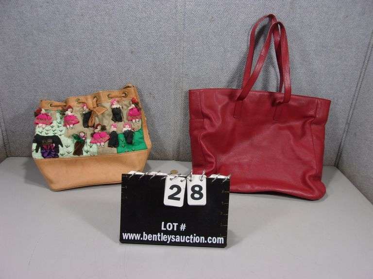 T. CAPPELLI PURSE - 1 POUCH, 1 STRAP, EMBROIDERED DOLL DESIGN & (1 ...