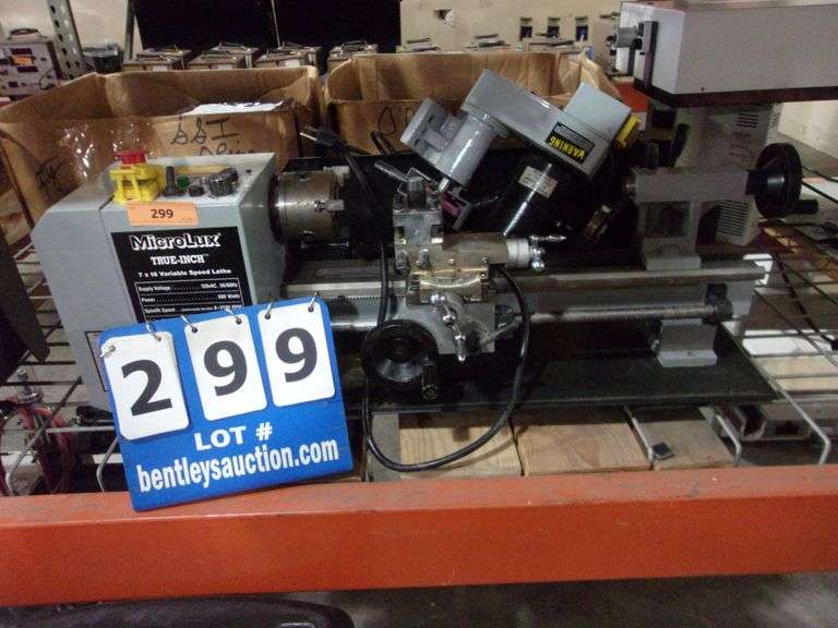 MICROLUX TRUE INCH 7X16 VARIABLE SPEED LATHE W/ GRINDER ATTACHMENT ...