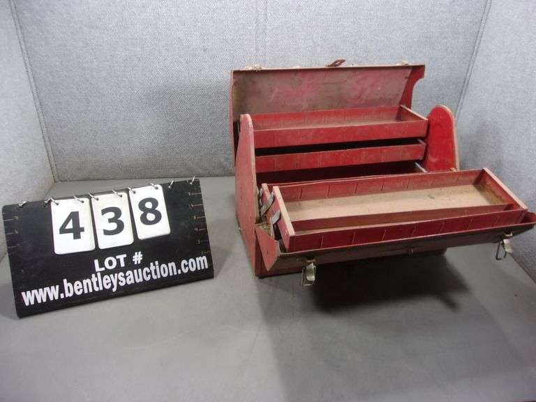 DUPLEX RED METAL FOLDABLE STORAGE COMPARTMENT TOOL BOX - Bentley ...