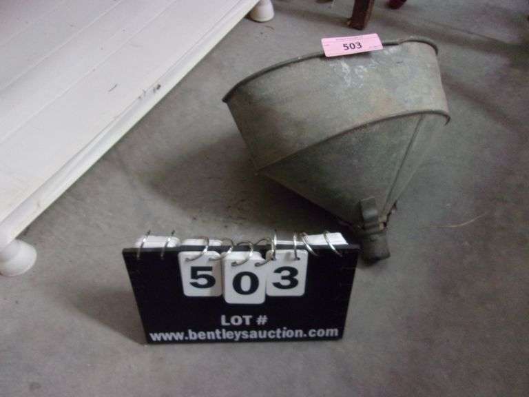 GALVANIZED FEEDING HOPPER/FUNNEL - Bentley & Associates, LLC