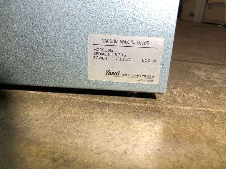 YASUI VACUUM WAX INJECTOR - Bentley & Associates, LLC