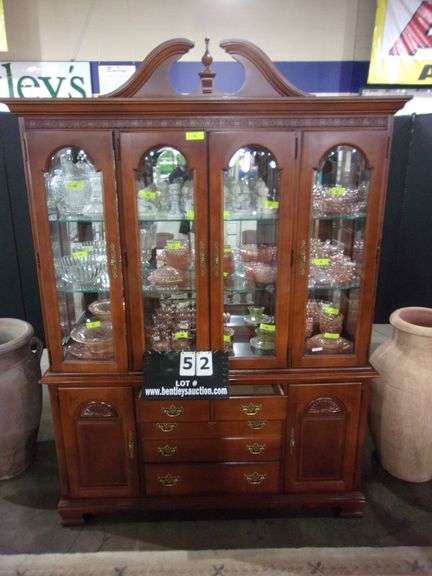 STANLEY FURNITURE CHINA CABINET WITH CHERRY FINISH - Bentley ...