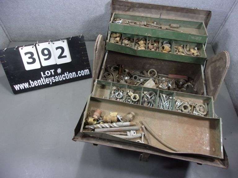 OLD KENNEDY TOOL BOX W/ NUTS, BOLTS, VARIOUS TOOLS - Bentley ...