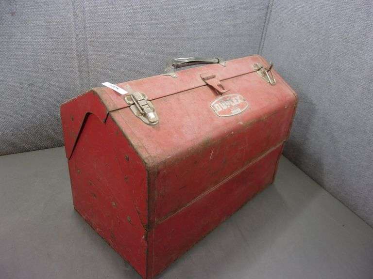 DUPLEX RED METAL FOLDABLE STORAGE COMPARTMENT TOOL BOX - Bentley ...