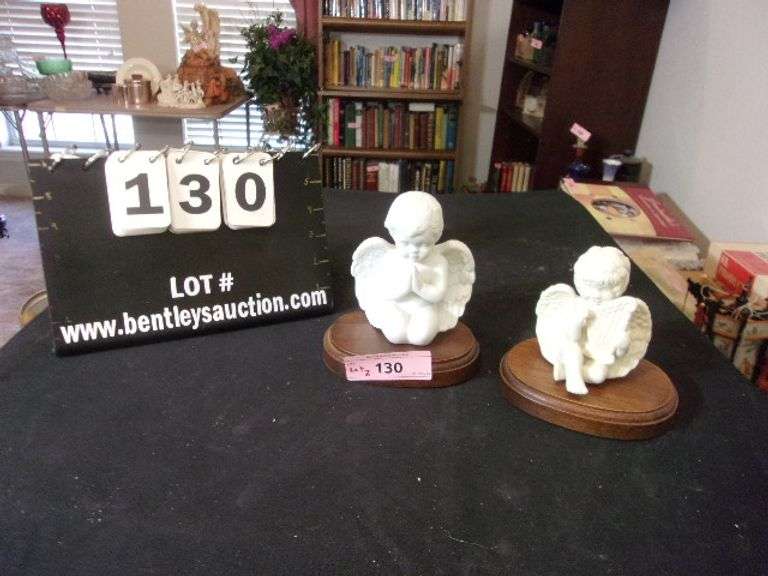 LOT: 2 SMALL CHERUB FIGURINES - Bentley & Associates, LLC