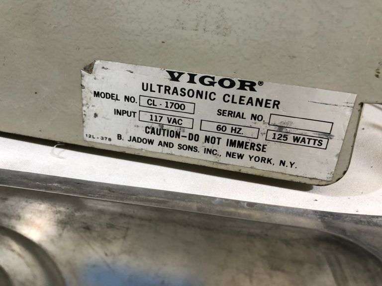 VIGOR CL-1700 ULTRASONIC CLEANER - Bentley & Associates, LLC