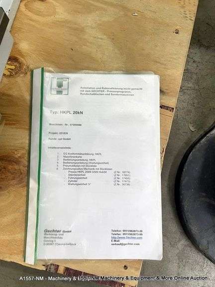 GECHTER HKPL 20 KN PRESS - Bentley & Associates, LLC