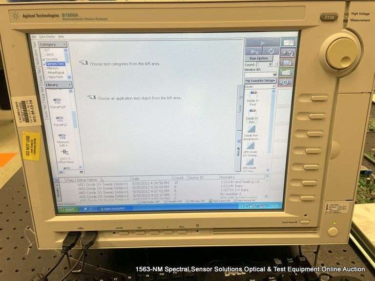 AGILENT B1500A SEMICONDUCTOR DEVICE ANALYZER, S/N JP49090121, B1500A ...