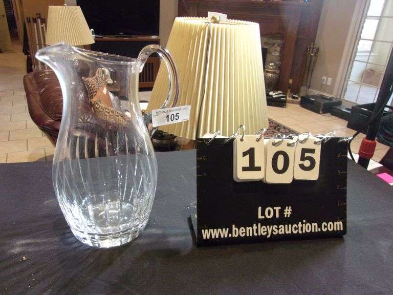 BLOCK CRYSTAL PITCHER, 11" TALL - Bentley & Associates, LLC