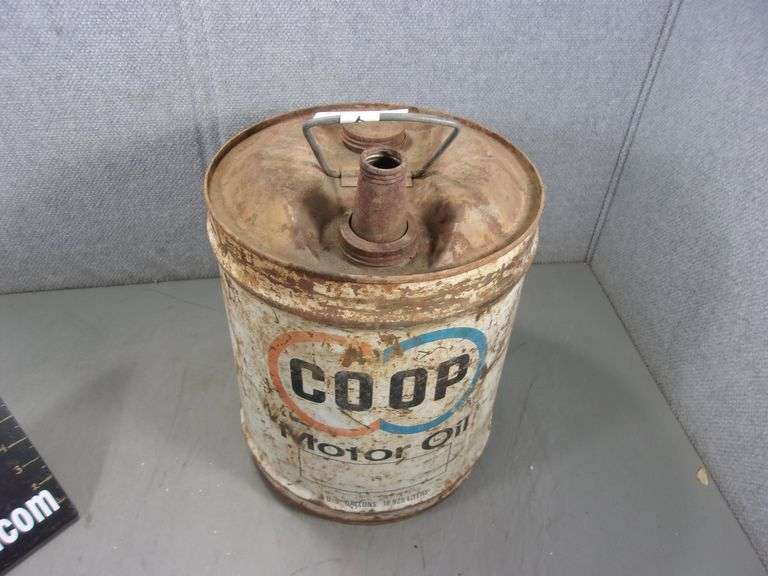 ANTIQUE CO-OP 5 GALLON OIL CAN - Bentley & Associates, LLC