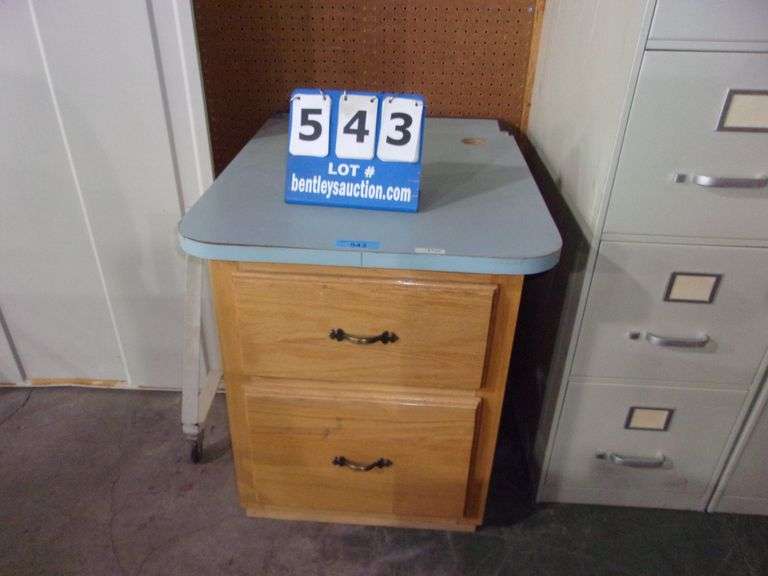 OAK 2-DRAWER FILE CABINET/COUNTER - Bentley & Associates, LLC