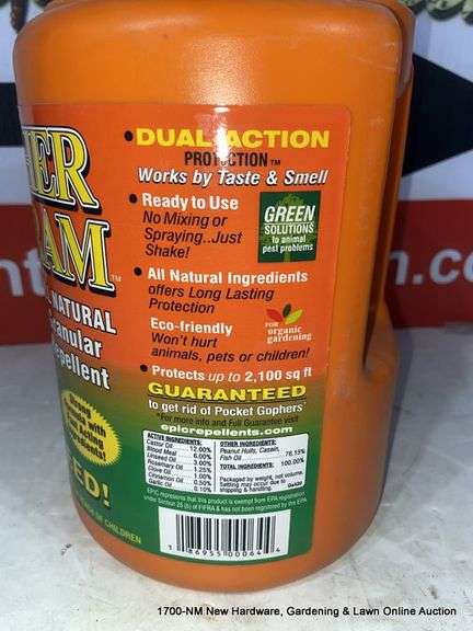 GOPHER SCRAM REPELLENT, 3.5 LBS *AS IS* - Bentley & Associates, LLC