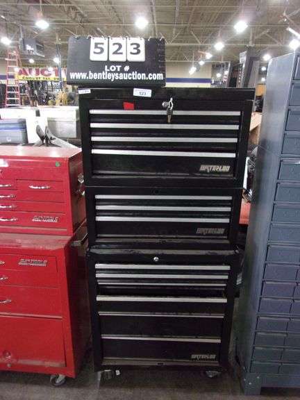 WATERLOO MECHANICS 13-DRAWER TOOL BOX, 3 SECTIONS - BLACK - Bentley ...