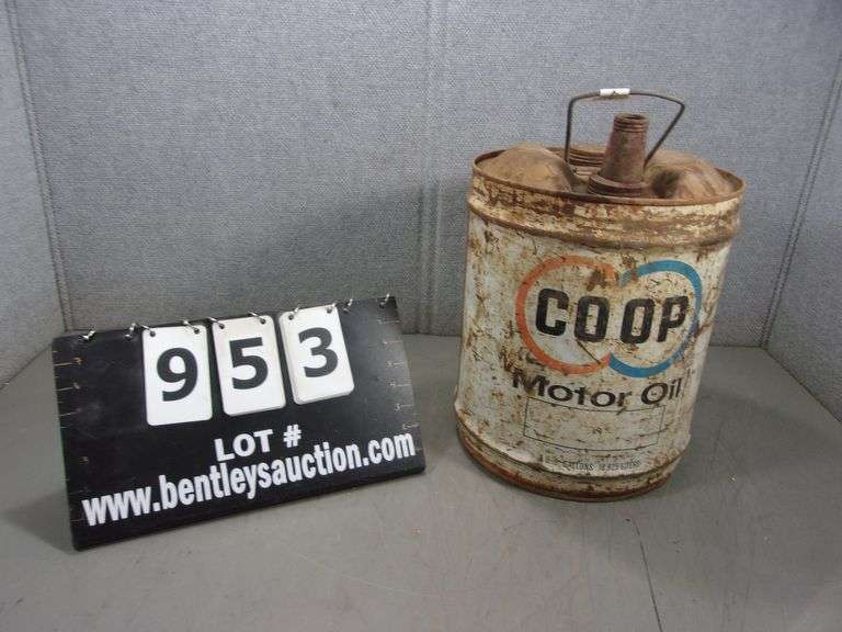 ANTIQUE CO-OP 5 GALLON OIL CAN - Bentley & Associates, LLC