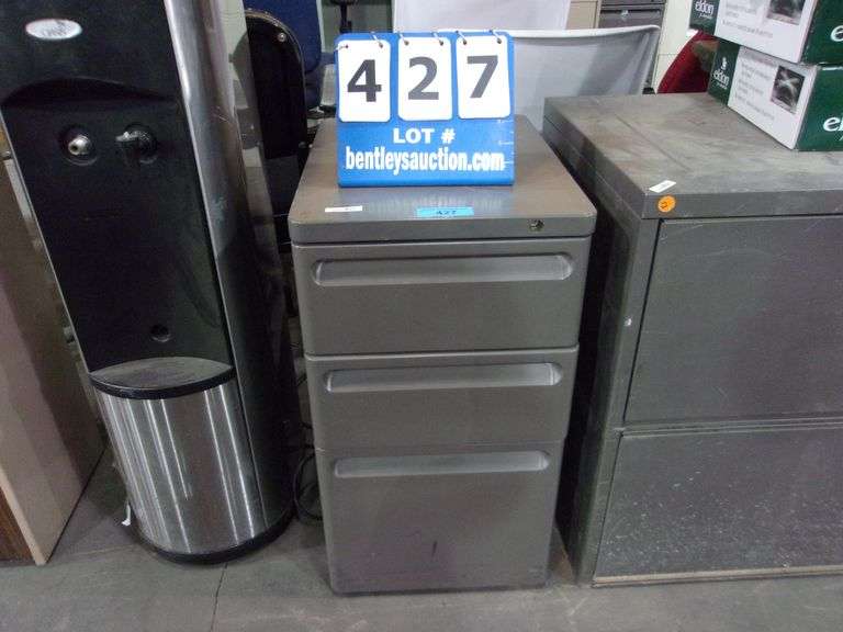 HERMAN MILLER 3-DRAWER METAL FILE CABINET-GREY - Bentley & Associates, LLC