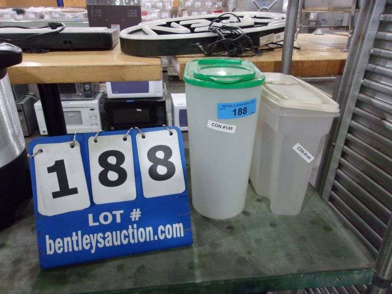 LOT: (2) POLY LIQUID STORAGE PITCHER CONTAINERS - Bentley & Associates, LLC