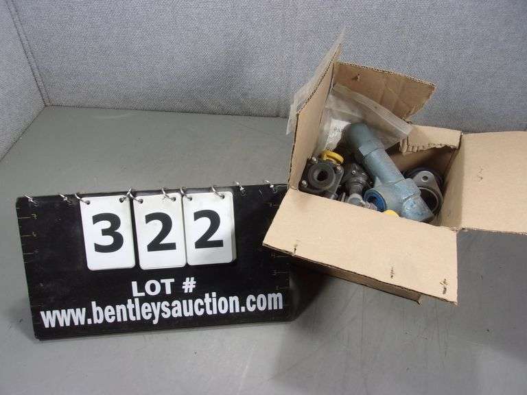 BOX: ASSORTED POLY & METAL VALVES - Bentley & Associates, LLC