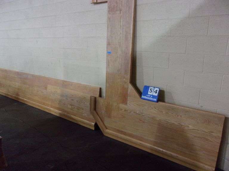 LOT; LARGE BUTCHER BLOCK L-SHAPED BAR COUNTER TOP - Bentley ...