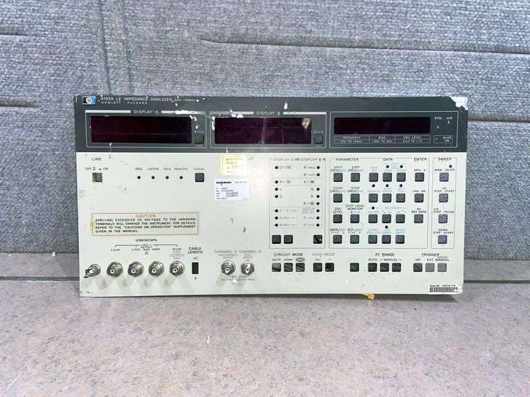 HP 4192A LF IMPEDANCE ANALYZER PANEL - Bentley & Associates, LLC