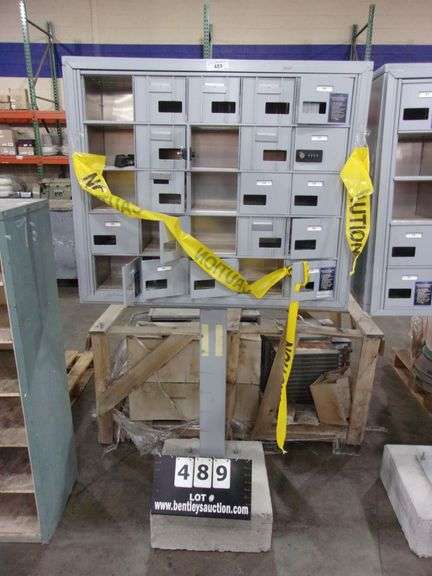 LOCKERS.COM 25-SLOT ALUMINUM SECURITY CELL PHONE LOCKER SET W/ CONCRETE ...