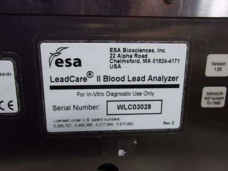 ESA LEADCARE II BLOOD LEAD ANALYZER - Bentley & Associates, LLC