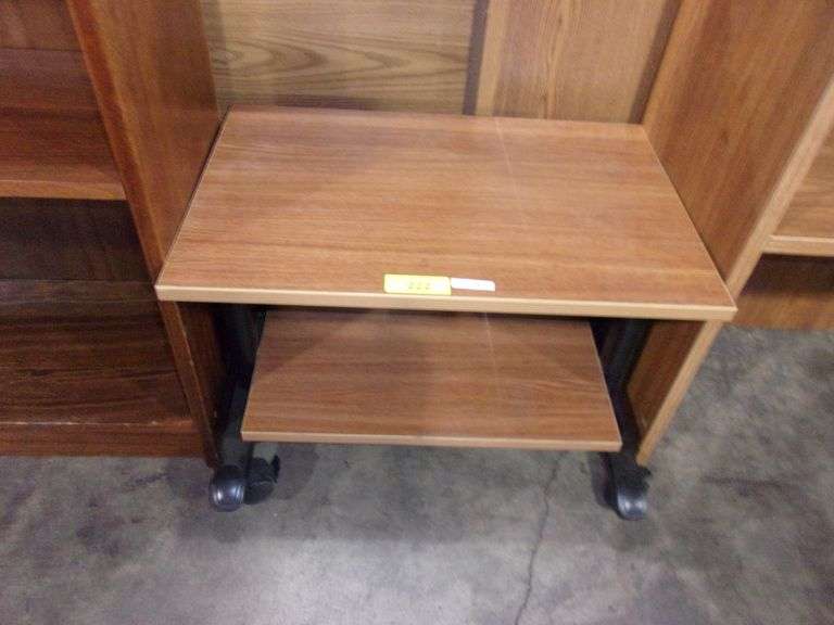 OAK GRAIN WOODEN SMALL CASTERED PRINTER STAND - Bentley & Associates, LLC