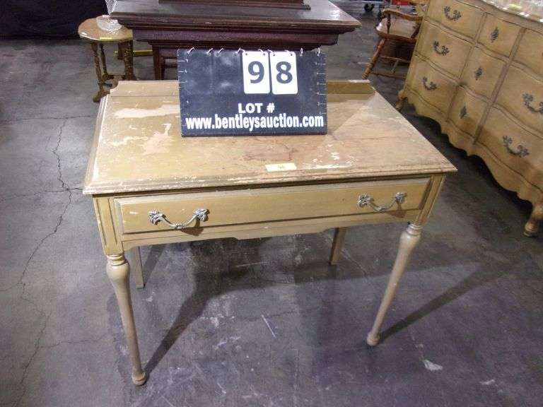 1-DRAWER PAINTED WALNUT ENTRY TABLE - CHIPPED PAINT - Bentley ...