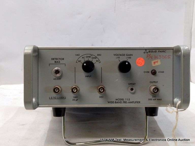 EG&G 115 WIDE-BAND PRE-AMPLIFIER - Bentley & Associates, LLC
