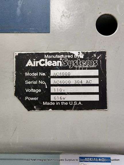 AIRCLEAN 4000 WORKSTATION - Bentley & Associates, LLC