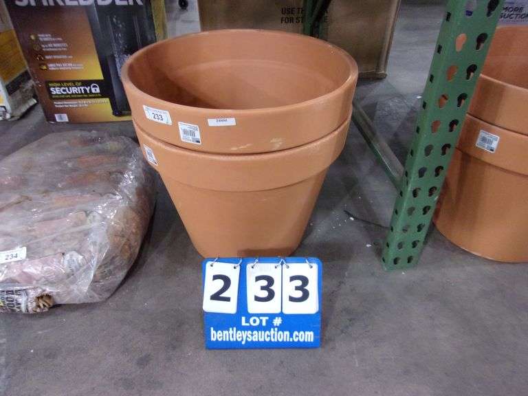 DEROMA LARGE CLAY FLOWR POTS (2X MONEY) - Bentley & Associates, LLC