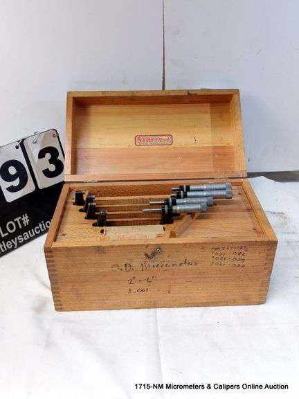 STARRETT OD MICROMETERS 2" - 6" W/ WOOD BOX - Bentley & Associates, LLC