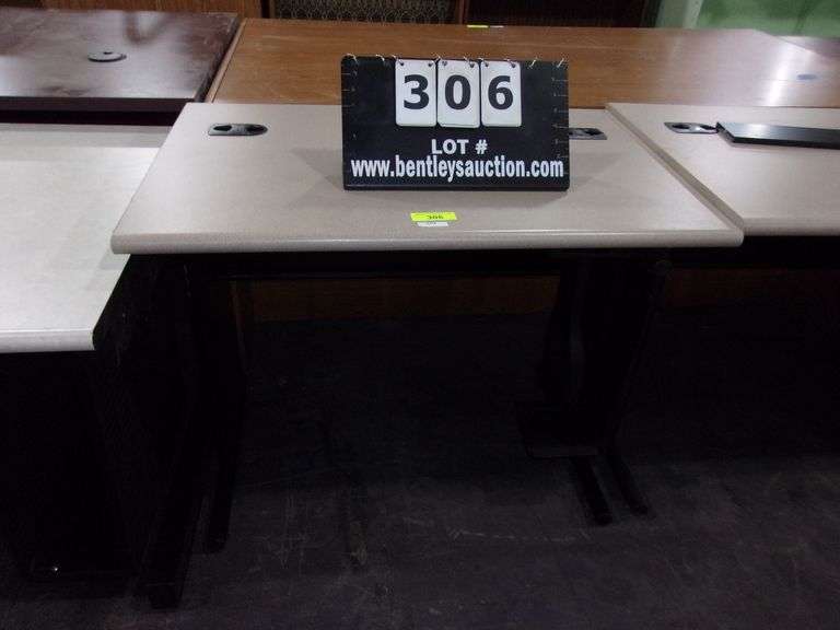 SMALL BLACK METAL FRAME FORMICA TOP COMPUTER STATION - Bentley ...