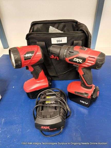 SKIL 18V CORDLESS DRILL & FLASHLIGHT W/ CASE - Bentley & Associates, LLC