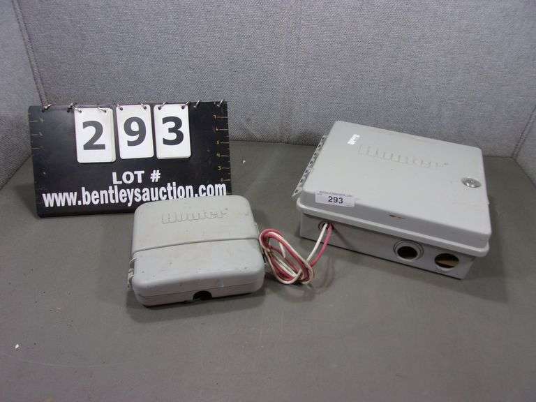 1-HUNTER SPRINKLER CONTROL BOX, 1-METAL ELECTRICAL CONTROL BOX ...