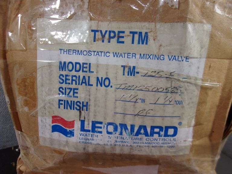 LEONARD TYPE TM THERMOSTATIC WATER MIXING VALVES 1-1/4 IN & OUT (2X ...