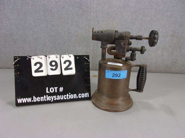 ANTIQUE BRASS & CAST IRON METAL FORGER FUEL BLOW TORCH - Bentley ...