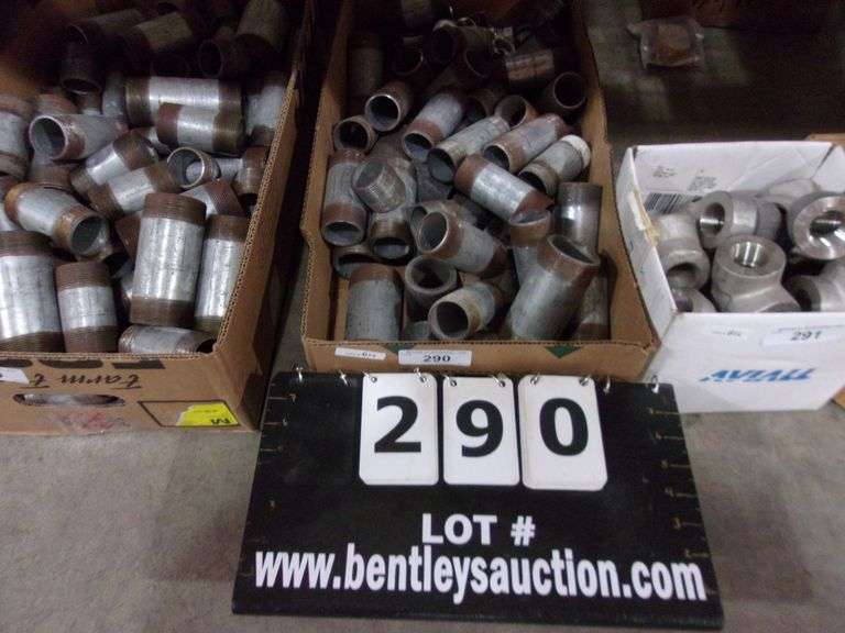 BOX: ASSORTED PIPE FITTINGS/CONNECTORS - ASSORTED THREAD SIZE - Bentley ...