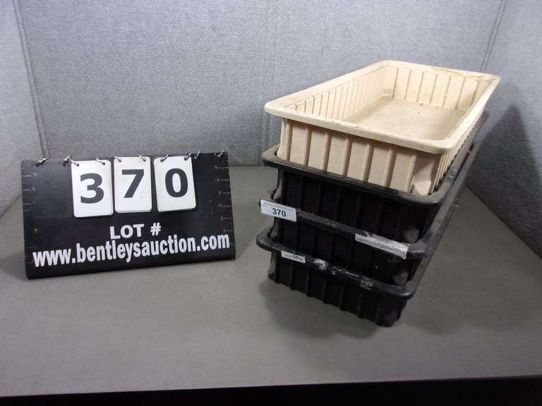 4-BLACK & TAN PLASTIC STORAGE BINS - Bentley & Associates, LLC