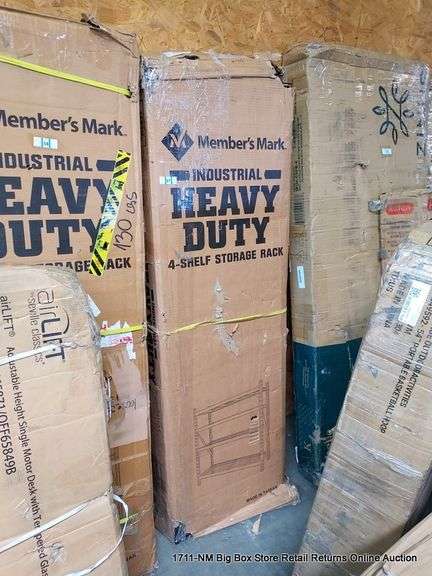 MEMBER'S MARK INDUSTRIAL HEAVY DUTY 4-SHELF STORAGE RACK - Bentley ...