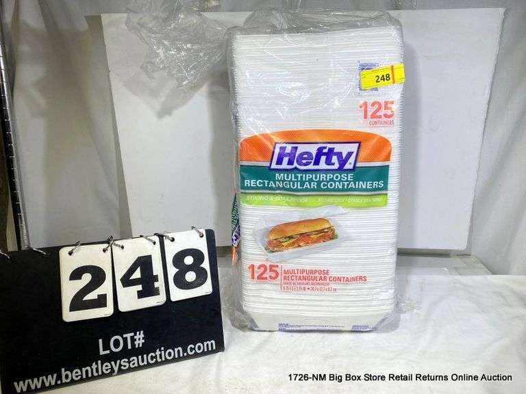 HEFTY MULTI-PURPOSE RECTANGULAR CONTAINERS - 125 CONTAINERS - Bentley ...