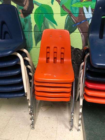 5 ORANGE STUDENT CHAIRS - Bentley & Associates, LLC