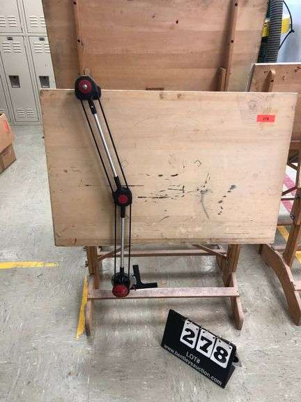 WOOD DRAWING BOARD W/ DRAFTING ARM - Bentley & Associates, LLC