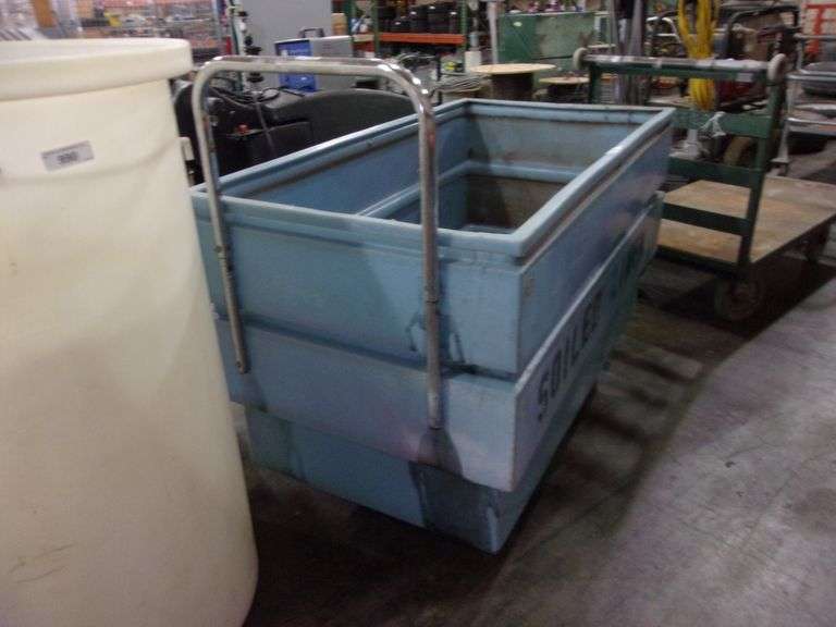 BLUE PLASTIC 4 WHEEL SOILED LINEN CART - Bentley & Associates, LLC