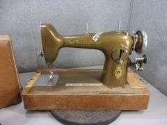 VINTAGE FREE-WESTING HOUSE SEWING MACHINE - BROWN ELECTRIC IN CASE ...