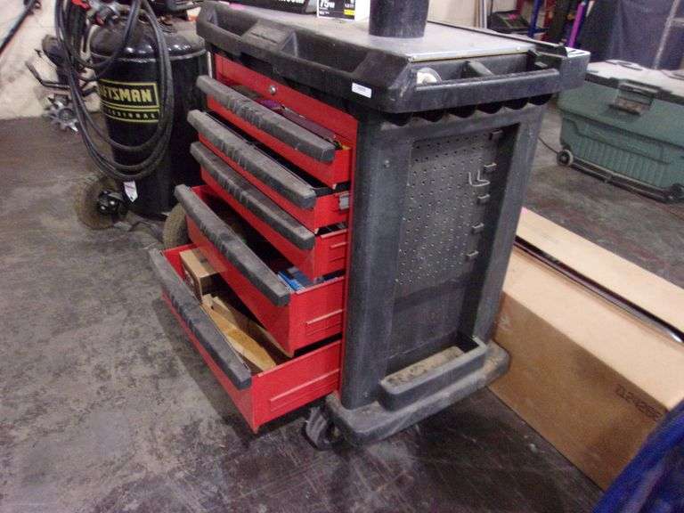 RED CRAFTSMAN CASTERED 5-DRAWER WORKBENCH TOOLBOX - Bentley ...