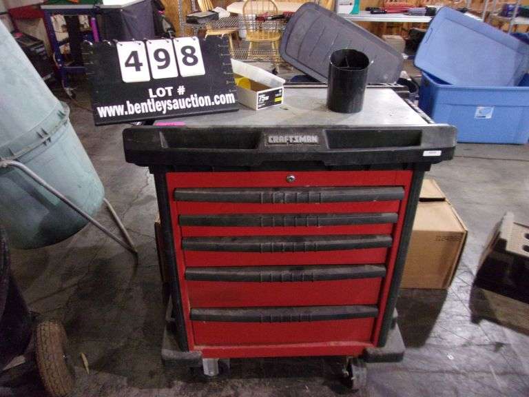 RED CRAFTSMAN CASTERED 5-DRAWER WORKBENCH TOOLBOX - Bentley ...