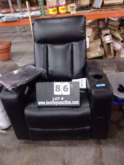 ABBYSON LARSON POWER THEATRE RECLINER - BLACK - Bentley & Associates, LLC