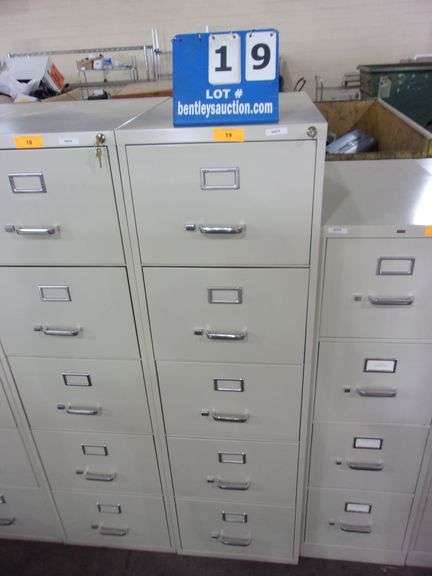 HON 5 DRAWER VERTICAL BEIGE FILING CABINET - LOCKABLE - Bentley ...