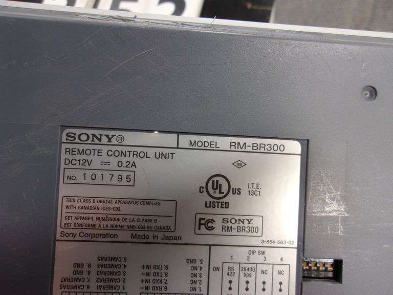 SONY RM-BR300 REMOTE CONTROL - Bentley & Associates, LLC